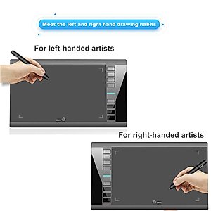 Graphics Drawing Tablets, UGEE M708 10 x 6 inch Large Active Area Drawing Tablet with 8 Hot Keys 8192 Levels Pen Graphic Tablets for Computer Digital Art Creation Sketch for Windows Mac os and Linux