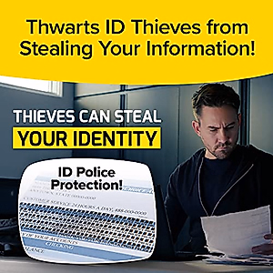 ID Police Identity Theft Protection Roller Stamp, As Seen on TV Police Identity Protection Roller Helps Stop ID Theft by Concealing Your Info with Just One Roll, Yellow, Stocking Stuffer