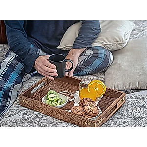 Home is So Good to Be - Rectangle Wooden Coffee Serving Tray with Handles, Funny Rustic Farmhouse Foods Tray Coffee Table Tray Home Kitchen Decorative for Christmas Birthday Housewarming Gifts