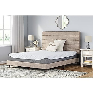 Signature Design by Ashley Full Size Chime Elite 10 Inch Plush Green Tea & Charcoal Gel Memory Foam Mattress with Micro Cool Cover, Full Size