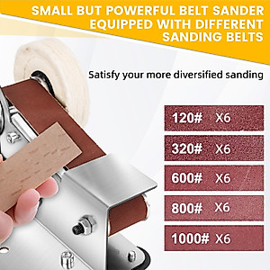 TOOVEM Mini Belt Sander-15 Degree Belt Grinder,Electric Belt-Sander Polishing,Multifunctional Electric Knife and Tool Sharpener for Metal Working, Knife Making and DIY Woodworking