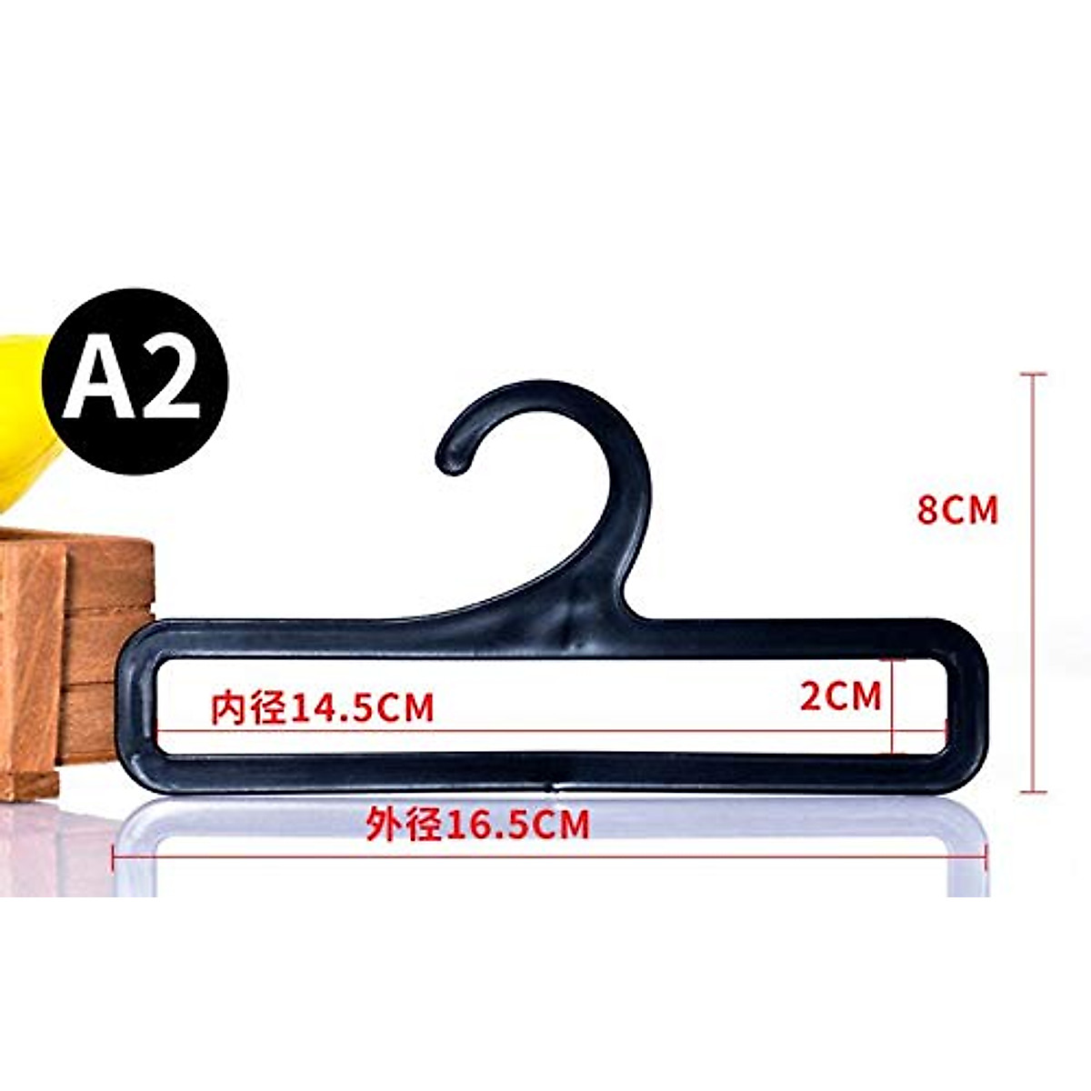 WellieSTR (Pack of 50 Plastic Hangers,Towel/Scarf/Legging Hangers, 16.5cm/6.5" - Black