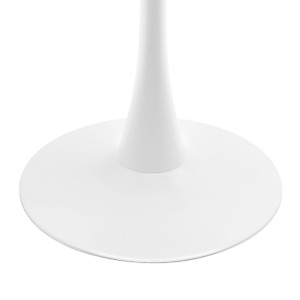 Round Dining Table, Tulip Kitchen Dining Table, Modern Small Desk Density Board Casual Table Coffee Table, Load-Bearing Capacity 165.35lbs, Suitable for Restaurant, Café, Dining Room, Balcony (White)