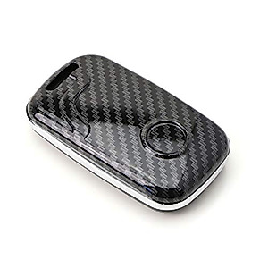 iJDMTOY Exact Fit Black Glossy Carbon Fiber Finish Key Fob Shell Compatible With Lexus IS ES GS LS CT LX GX RX, etc 1st Gen Smart Keyless Fob