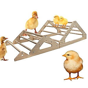 Wooden Chicken Perch for Chick, Funny Toys for Chick, Chick Stand Training Perch Toy, Perch Pole for Chicken Coops and Brooders, Wooden Chick Toys Perch for Chicken Coop Young Birds