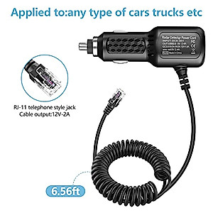 Radar Detector Power Cord,for Uniden Escort Valentine Beltronics Passport Cobra etc Radar Detector,with Dual USB QC3.0 Quick Charger (RJ11)