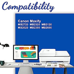 Jagute 1200XL Color Ink Cartridges Combo Pack Replacement for Canon PGI-1200XL PGI-1200 XL 1200XL Work with Maxify MB2050 MB2320 MB2020 MB2720 MB2120 MB2350 Printers (2Cyan/2Magenta/2Yellow, 6-Pack)