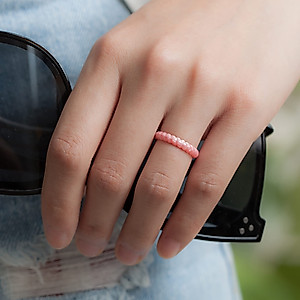 ThunderFit Womens Thin Swivel Silicone Wedding Bands, Stackable Rubber Engagement Rings 2.5mm Wide 2mm Thick - 1/4/8/10 Variety Multipack