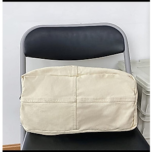 Women's Canvas Shoulder Bag Large Hobo Crossbody Bag Canvas Shoulder Tote Bag for Women and Men Canvas Messenger Bag (Beige White)