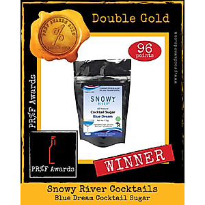 Snowy River Blue Dream Cocktail Sugar - Kosher All Natural White and Blue Cocktail Rimmer and Coffee Rimmer (Blue Dream, 8oz Bag)