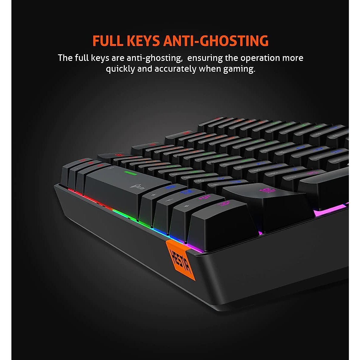 MEETION RGB Backlit Mini 61 Keys Wired 60% Mini Blue Switch Mechanical Keyboard Black MT-MK005