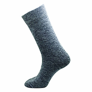CozyPosh Men Wool Blend Socks - Mid-Calf Crew (Pack of 3 Pairs) Anti-sweat Warm (lightbrown_lightgrey_blue)