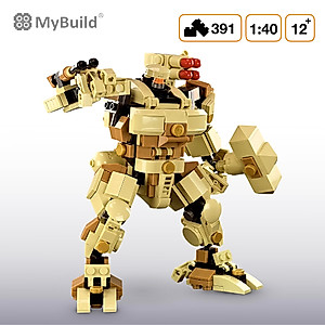 MyBuild Mecha Frame Titan - Toy Building Sets Mecha 6 Inches, Build Robot Mech, Adjustable Action Poses, All Major Building Bricks Compatible, for Mech Fans