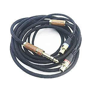 NewFantasia 6N OCC Copper Silver Plated Upgrade Audio Cable Compatible with Audeze LCD-2, LCD-4, LCD-3, LCD-X, LCD-XC Headphones with 3.5mm Male and 6.3mm Adapter Walnut Wood Shell