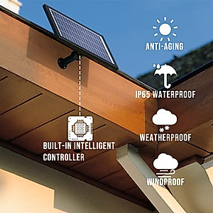 POWOXI Solar Panel 6V 6W Car Battery Deer Feeder Solar Battery Charger Maintainer + Controller + Adjustable Mount Bracket Waterproof Solar Trickle Charger with Alligator Clip