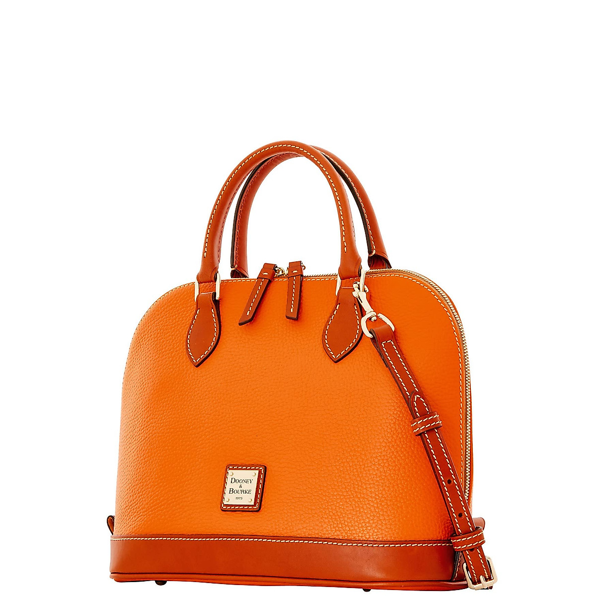 Dooney & Bourke Handbag, Pebble Grain Zip Zip Satchel - Clementine