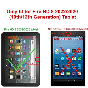 Famavala Folio Case Cover for 2024 New Amazon Fire HD 8 & 8 Plus Tablet (12th Generation/10th Generation, 2024/2022/2020 Release) (Black)