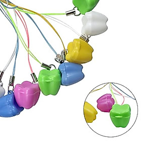Teeth Storage Box, YOUYA DENTAL Lovely Baby Milk Tooth Fairy Box Tooth Organizer Teeth Save Box Container with Necklace Cases Gift for Kids Children- Colorful(50 Pieces)