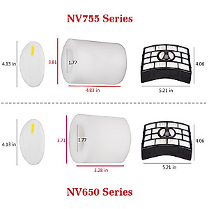 I-clean Replacement Shark NV650 Filters, Compatible with Shark Rotator Pro Lift-away NV650 NV752 NV751 NV651 NV652,APEX AX950, AX952 Vacuum Cleaner Parts,Parts # XFF650 & XHF650