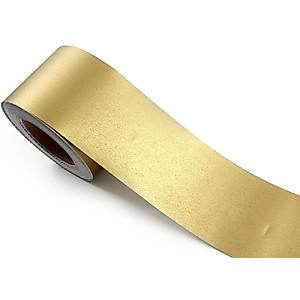 ROSEROSA Peel and Stick PVC Self-Adhesive Wallpaper Border Board Trim Moulding Sticker Hair Line (MG237B : 3.93 Inch X 16.40 Feet) Gold