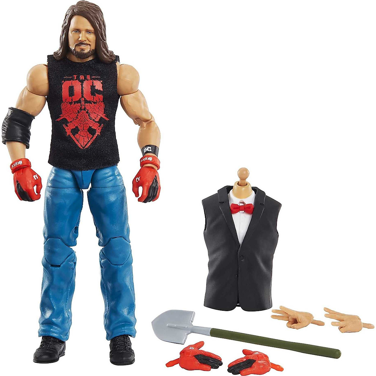 Mattel ​AJ Styles WrestleMania Elite Collection Action Figure with entrance shirt & Vince McMahon Build-A-Figure Pieces, 6-in / 15.24-cm Posable Collectible Gift for Fans Ages 8 Years Old & Up