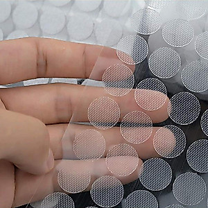Self Adhesive Dots, Strong Adhesive 1000pcs(500 Pairs) 0.59" Diameter Sticky Nylon Dots, Hook & Loop ClearDots with Waterproof Sticky Glue Tapes, Suitable for Classroom, Office, Home