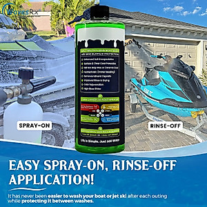 WavesRx Salt Neutralizing Boat Soap & Jet Ski Wash with SiO2 Surface Protection (EpicWash+) | Marine Grade Cleaner Removes Salt & Contaminants | Protective Ceramic Coating Prevents Buildup & UV Damage