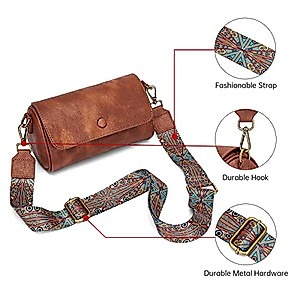 CORALDAISY CrossBody Bag for Women Purses, Small Cell Phone Purse Women's Shoulder Handbags Hobo, Leather Fashion Shoulder Bag Purse with 2 Adjustable Strap Gifts for Her (Brown)