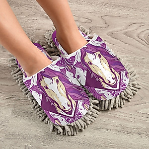 Unicorn Mandala Mop Slippers Shoes Cover for Floor Cleaning Washable Dust Hair Dirty Cleaners Microfiber Mop Socks for Office House Kitchen