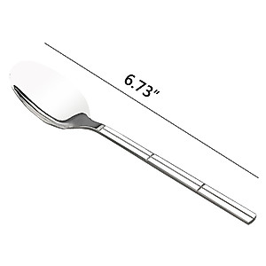 Lesbin Stainless Steel Flatware Dessert Spoon, Set of 12