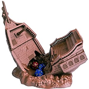 3D Vikings Pirate Ship Dice Tower, Perfect Dice Tower for Dungeons and Dragons, Tabletop RPG, Miniature Games and Board Games