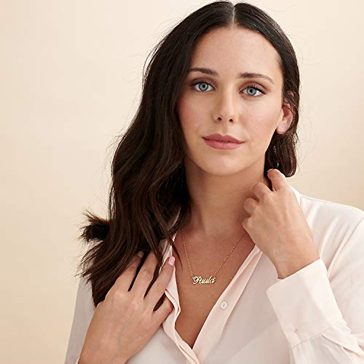 MYKA – Personalized Classic Name Necklace – Custom Made Nameplate Pendant – Customized Jewelry – Gift for Women, Her, Mom – Gift for Christmas, Birthday, Mother's Day (14k Yellow Gold - 20")