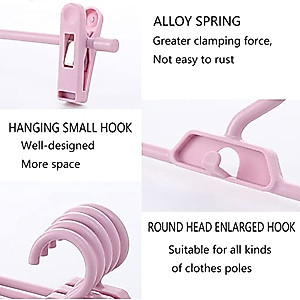 Pants Hangers, 10pcs Adjustable Clothes Hangers with Clips, Portable Drying Rack Travel Plastic Non-Slip Clothes Drying Hanger for Kids Or Adults Garments (White)