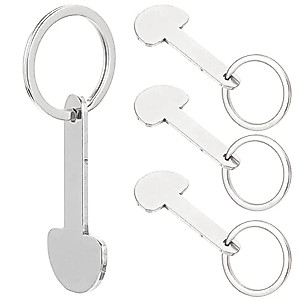 Tofficu 4pcs Trolley Tokens Key Ring Shopping Trolley Tokens Keychain Release Token Coin Keyring Small Aldi Quarter Holder Keychain for Grocery Shopping Cart