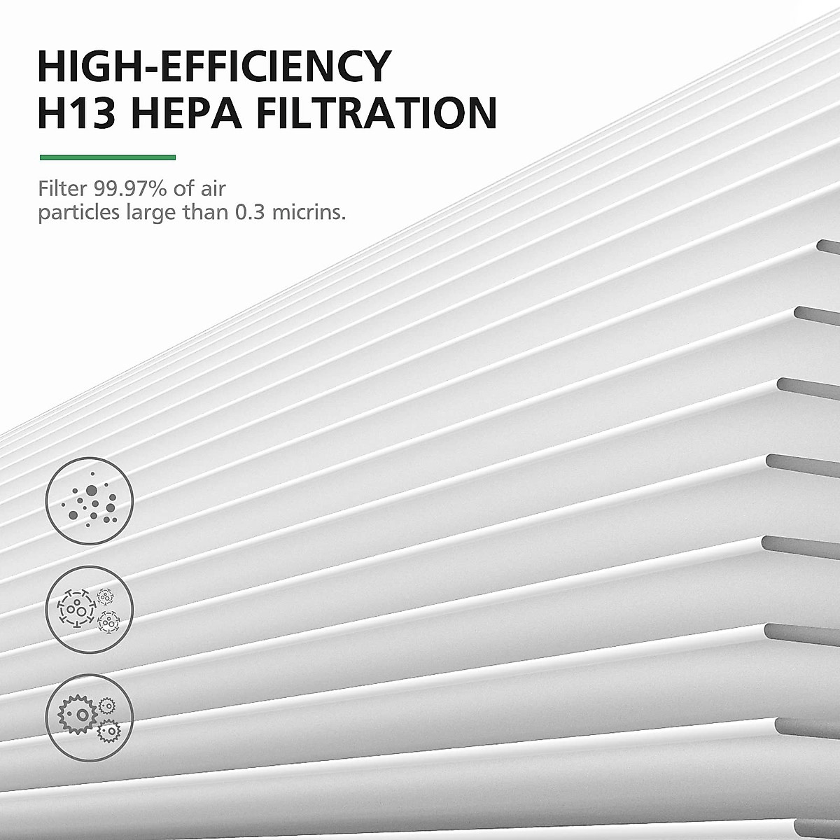 F300 Filter Compatible with Instant AP300 Air Purifi-er, 4-Stage Filtration with H13 Grade True HEPA Filter and Activated Carbon Filter, Compare to F300 Filter, 2 Pack