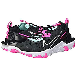 NIKE Women's NSW React Vision Running Shoe, Dk Smoke Grey White Pink Blast Tropical Twist Black, 7.5