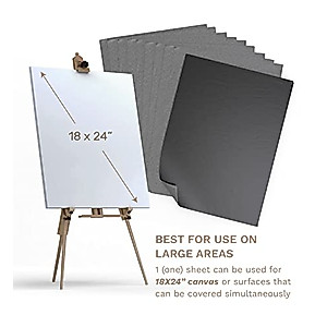 MyArtscape Graphite Transfer Paper, 18" x 24" - 10 Sheets - Black Waxed Carbon Paper - for Drawing, Tracing and Transfer - Premium Arts and Crafts Supplies