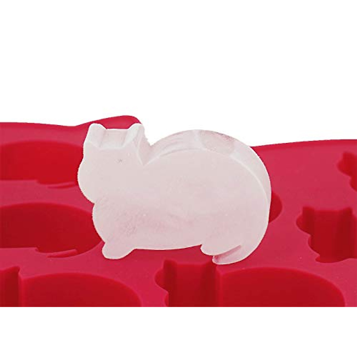 LYWOO Cat Shaped Silicone Ice Cube Molds and Tray, Pack of 2