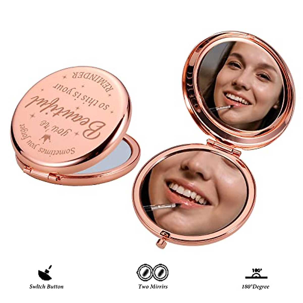 Stocking Stuffers for Women Christmas Makeup Mirror Gifts for Women Girl Daughter Mom Female Friend Valentines Day Gifts for Women Wife Girlfriend BFF Birthday Graduation Gifts for Girls Inspirational