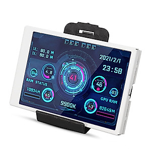 Yunseity 3.5in Computer Temp Monitor, USB Mini Screen AIDA64 PC CPU Data Monitor, PC Temperature Display, PC Sensor Panel for PC Computer Case Secondary Screen (White)