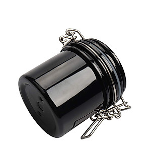 Mekupeu Eyelash Glue Storage Tank Individual Adhesive Stand Activated Carbon Cylinder Jar Sealed Container Lash Extension Tool, Black, 1PCS