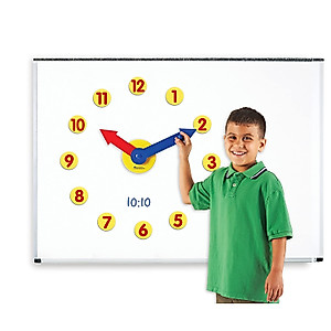 Learning Resources Magnetic Time Activity Set, Homeschool, Time Telling, Basic Math Skills, Giant Demo Clock, Whiteboard Accessories, Grades K+, Ages 5+