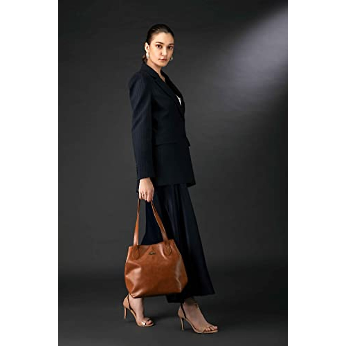 ESTALON Women Structured Shoulder Bag (Tan)