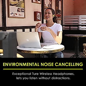 PALOVUE Wireless Earbuds Bluetooth 5.2 Headphones, Noise Cancelling and Waterproof Ear Buds with Earhooks Compatible for iPhone Android for Sport Workout Running