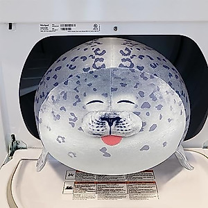 PINEAPPLE Chubby Blob Seal Plush Pillow, Cute Stuffed Animal Seal Plushie Toy, Cotton Plushy Ocean Gray Large (24 inch)