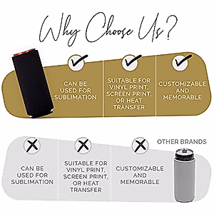 Set of 12 Blank Slim Can Coolers, 12 Neoprene slim can sleeves, 12oz Blank Beer Skinny Can Cooler, Perfect Sublimation Slim Can Cooler (Black)