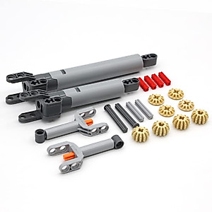 KonHaovF 22PCS Hydraulic Pump Kit for Technic Parts Compatible with Mainstream Technic Parts, Technic Hydraulic Kit Gear and Axle Set for Technic Building Blocks Model