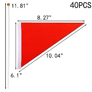 MY MIRONEY Stick Flag 40-Pack Pennants Stick Flag Hand Held Small Red ...