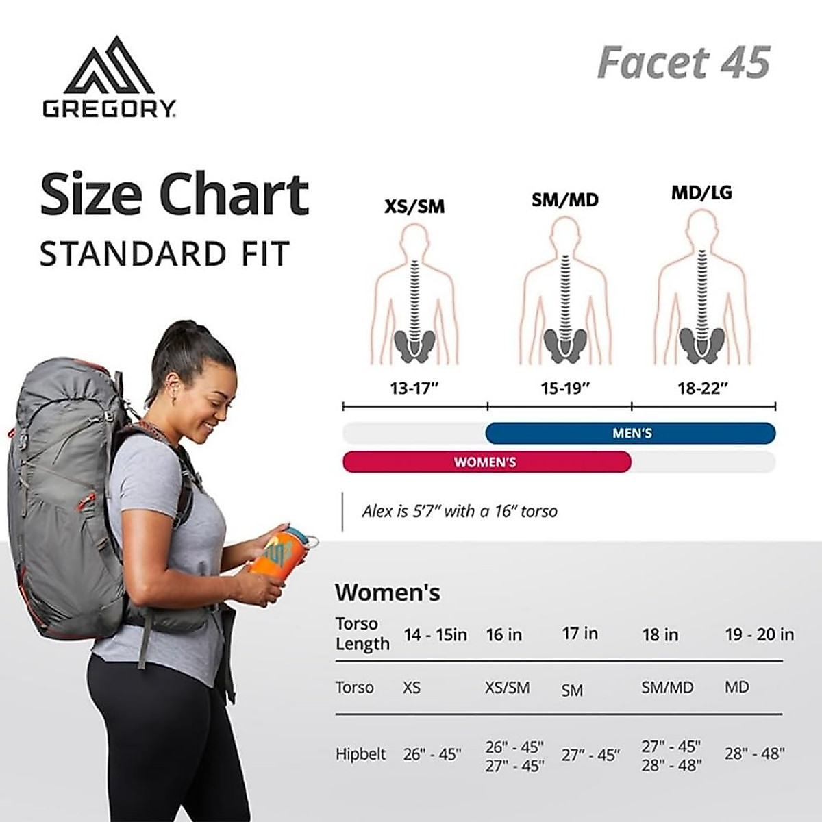 Gregory Mountain Products Women's Facet 55, Sunset Grey, Medium