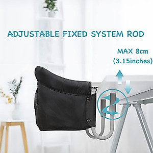 PandaEar Hook On High Chair| Baby Portable High Chair for Travel| Table High Chair Clip On Baby Eating Chair Booster Seat for Dining Black